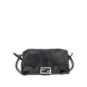 Fendi Medium Leather 'baguette Soft' Bag - Black