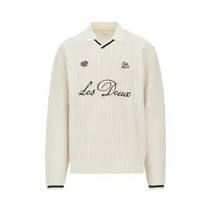 LES DEUX Knitted Polo Shirt With Logo Ebroidery An - White