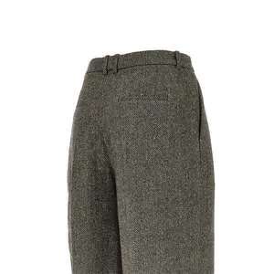 Saint Laurent Wool-blend Skirt Pants With Herringbone Motif