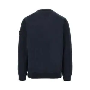 Stone Island Crewneck Cotton Sweatshirt With Logo Badge - Blue