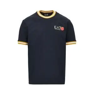 EA7 Cotton T-hirt With Logo Print