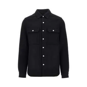 Rick Owens Wool Cloth Overshirt - Black