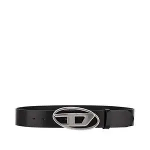 DIESEL® Oval D Leather Belt - Black