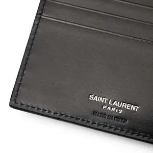 Saint Laurent Leather Bi-fold Wallet With Monogram