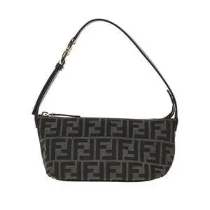 Fendi Ff Jacquard Fabric Small 'vanity' Bag - Brown