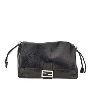 Fendi Large Leather 'baguette Soft' Bag - Black