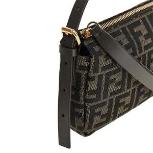 Fendi Zip Top Ff Motif Jacquard Bag