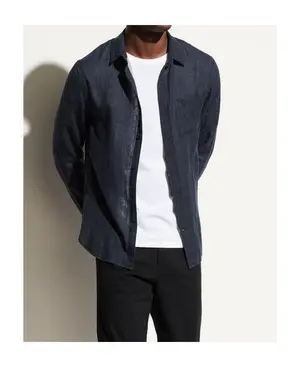 Vince Long-sleeve Cotton Shirt - Black