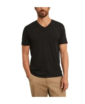 Vince V-collar Short-sleeved T-shirt - Black