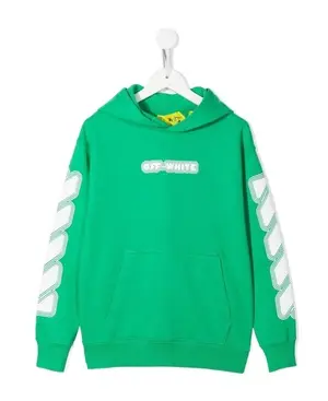 Off-White Glow In The Dark Logo-print Hoodie - Green