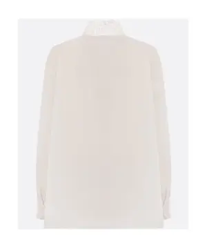 Ermanno Scervino Lace-trim Mock Neck Shirt