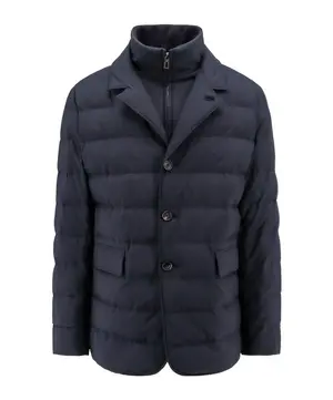 Loro Piana Nama Buttoned Quilted Jacket - Navy Blue
