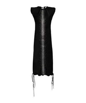 Attico Rhinestone-embellished Midi Dress - Black
