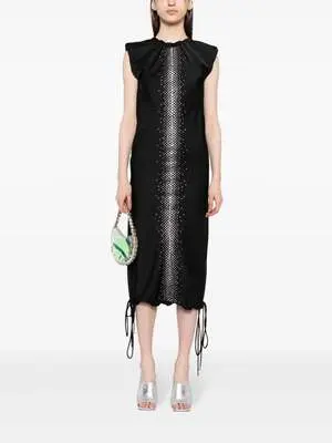 Attico Rhinestone-embellished Midi Dress
