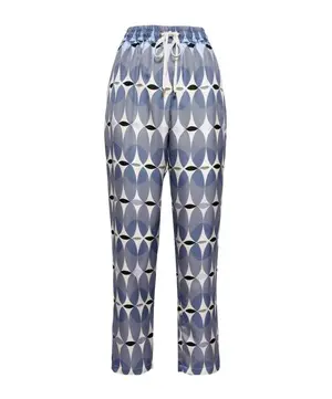 Lorena Antoniazzi Graphic-printed Straight Leg Trousers - Gray