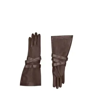 Saint Laurent Aviator Gloves In Leather - Brown