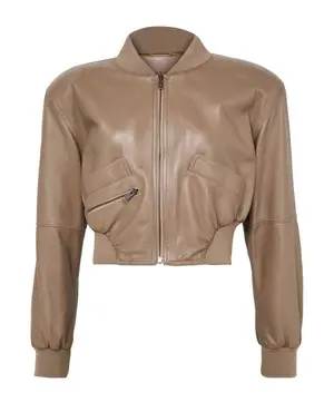 Chloé Zip-up Leather Jacket - Brown