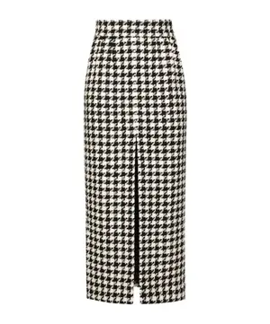 Dolce & Gabbana Dolce Gabbana Houndstooth Printed Midi Skirt