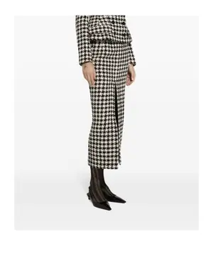 Dolce & Gabbana Dolce Gabbana Houndstooth Printed Midi Skirt