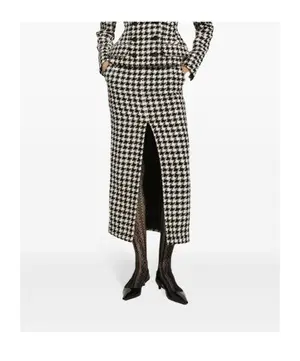 Dolce & Gabbana Dolce Gabbana Houndstooth Printed Midi Skirt