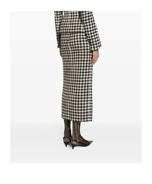 Dolce & Gabbana Dolce Gabbana Houndstooth Printed Midi Skirt