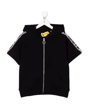 Off-White Logo-tape Short-sleeve Hoodie - Black