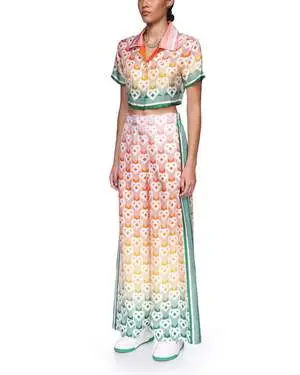 Casablanca Gradient Heart Monogram Wide Leg Trousers - Pink