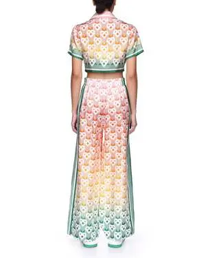Casablanca Gradient Heart Monogram Wide Leg Trousers - Pink