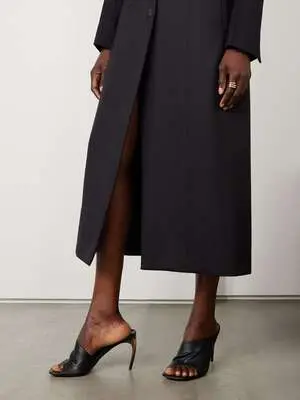 Stella McCartney Iconic Crepe Asymmetric Midi Dress With Belt