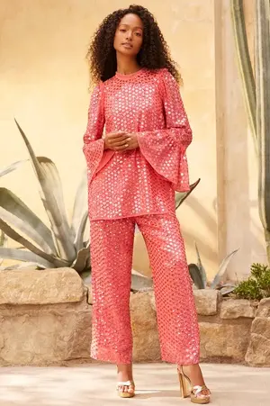 NEEDLE  THREAD Needle & Thread Raindrop Gloss Trousers