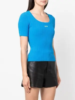 Off-White Off" Logo-print Knit Top