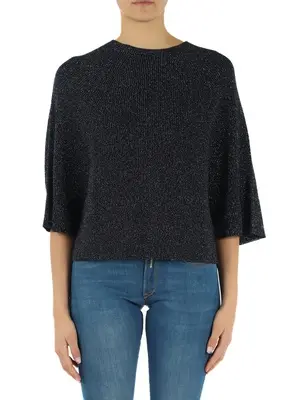 Fabiana Filippi Knit Sweater With 3/4 Bat Sleeves