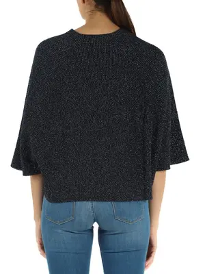 Fabiana Filippi Knit Sweater With 3/4 Bat Sleeves