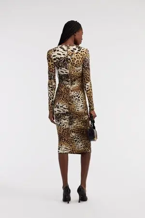 Roberto Cavalli Jaguar Skin Printed Dress