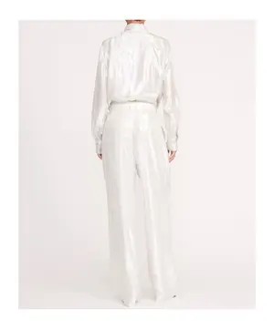 Staud Bow Detailed Glitter Blouse