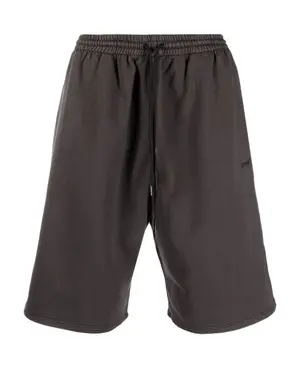 Off-White Diag-stripe Cotton Shorts - Black