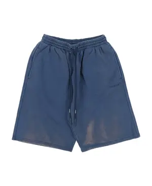 Off-White Diag-stripe Cotton Shorts - Blue