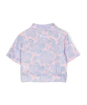 MSGM Hawaiian Floral-print Cropped Shirt