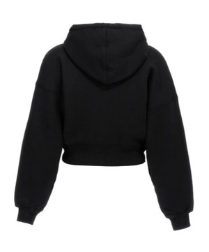 Off-White Logo Embroidered Cropped Hoodie