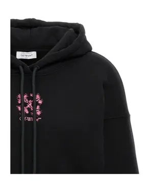 Off-White Logo Embroidered Cropped Hoodie