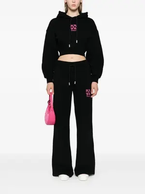 Off-White Logo Embroidered Cropped Hoodie