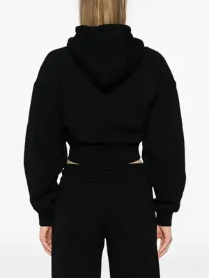 Off-White Logo Embroidered Cropped Hoodie
