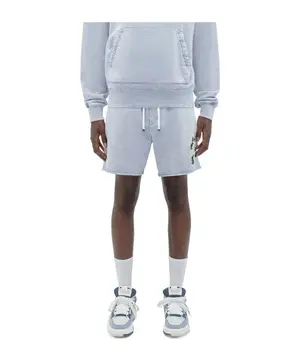 Amiri Filigree Cotton Track Shorts - Gray
