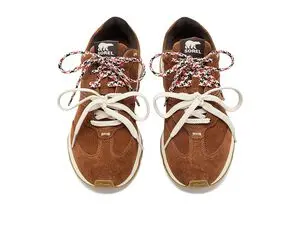 Sorel Kinetic Ember Lx Suede Sneakers With Full-grain Leather Overlays - Brown