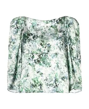 Vince Floral-print Square-neck Blouse