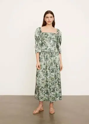 Vince Floral-print Square-neck Blouse