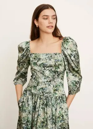 Vince Floral-print Square-neck Blouse