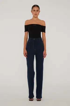 ROTATE BY BIRGER CHRISTENSEN Straight-leg Cotton-blend Jeans In Medium Wash