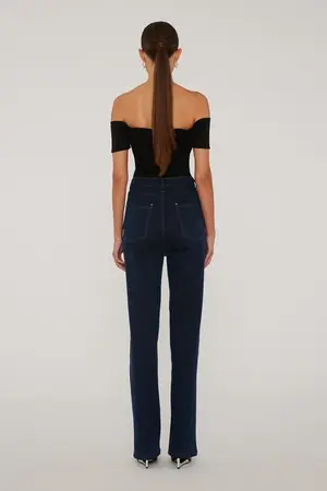 ROTATE BY BIRGER CHRISTENSEN Straight-leg Cotton-blend Jeans In Medium Wash