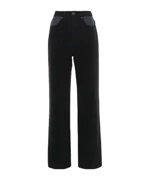 ROTATE BY BIRGER CHRISTENSEN Two-tone Tapered Jeans - Black